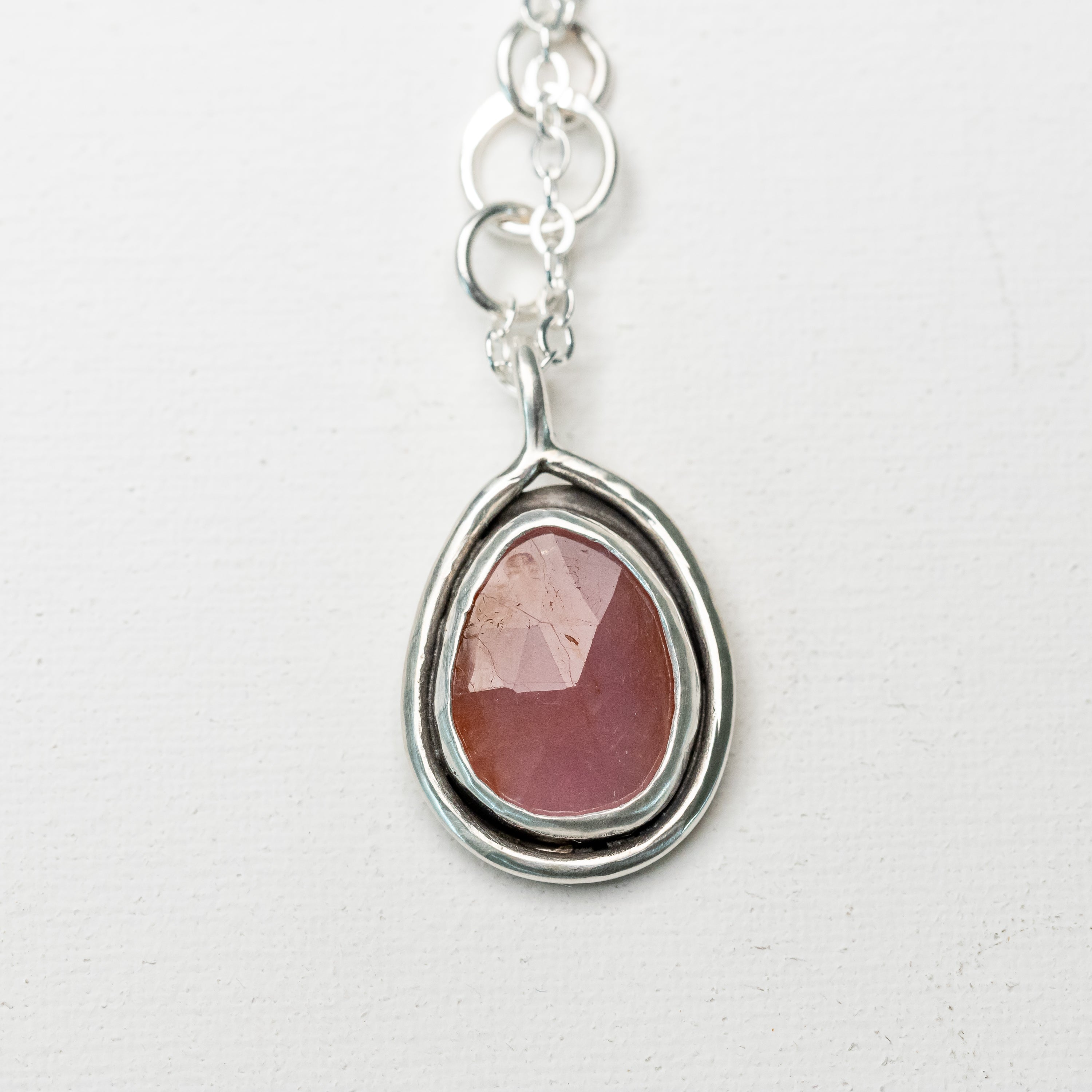One of A Kind Pink Corundum Necklace, Handmade Silver Jewelry – Lizardi ...